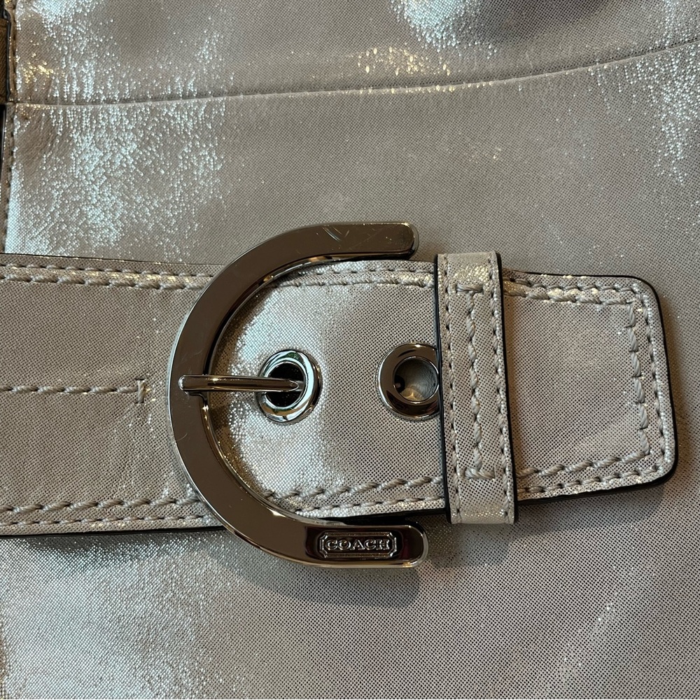 Coach Purse. Shiny Metallic Champagne Color. - Gem